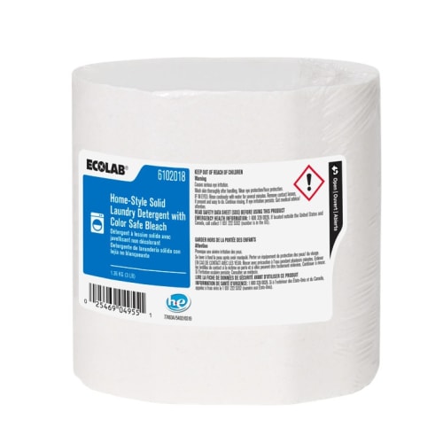 GuestSupply US | Ecolab® Home-Style Solid Laundry Detergent with Color-Safe Bleach, 3lb, #6102018